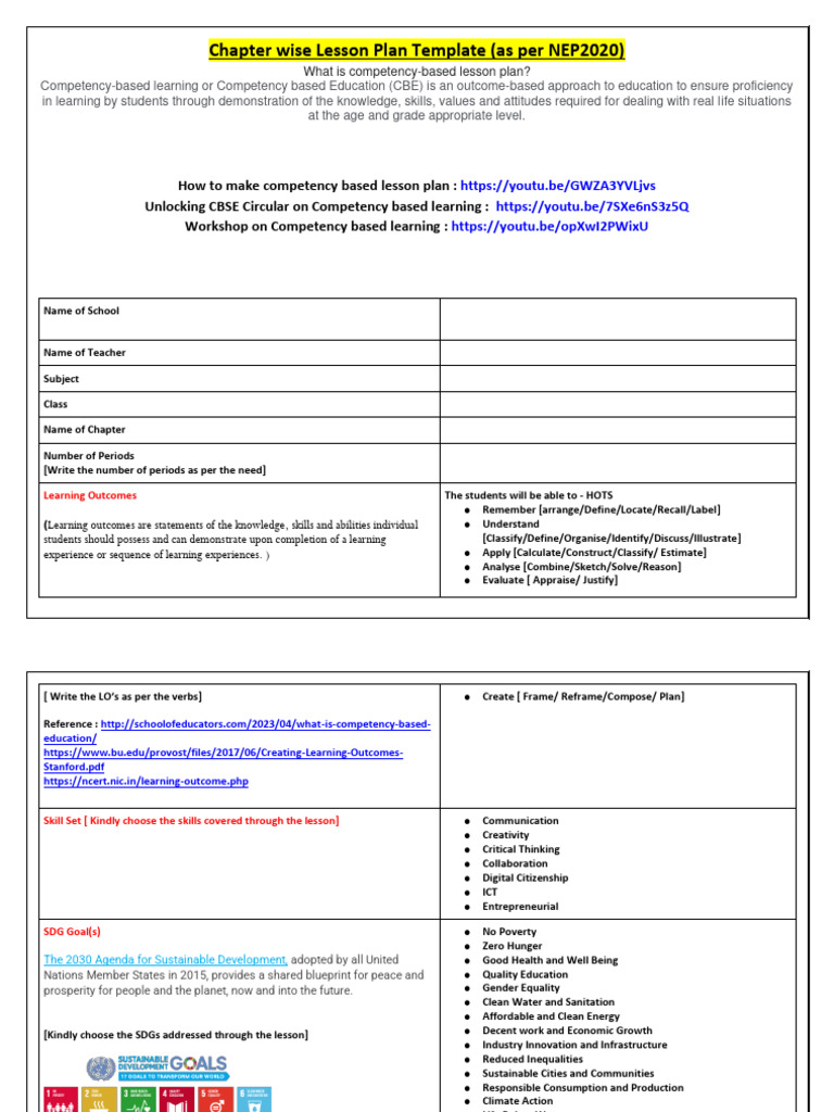 Template To Make Competency Based Lesson Plan-1 | PDF Template To Make Competency Based Lesson Plan-1 | PDF