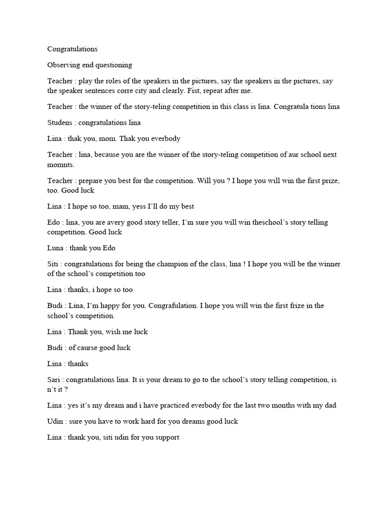 Congratulations | PDF