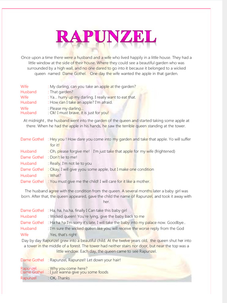 Dokumen - Tips Drama Rapunzel English | PDF