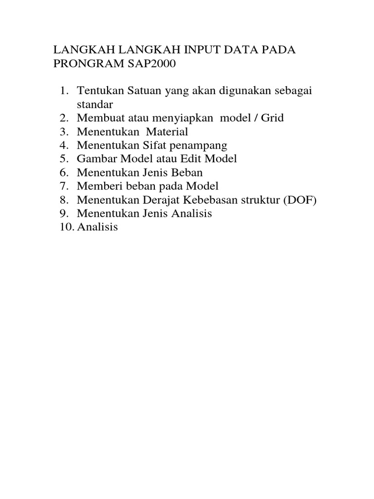 Input Data SAP2000 Dan Sistem Koordinat | PDF | Komputer