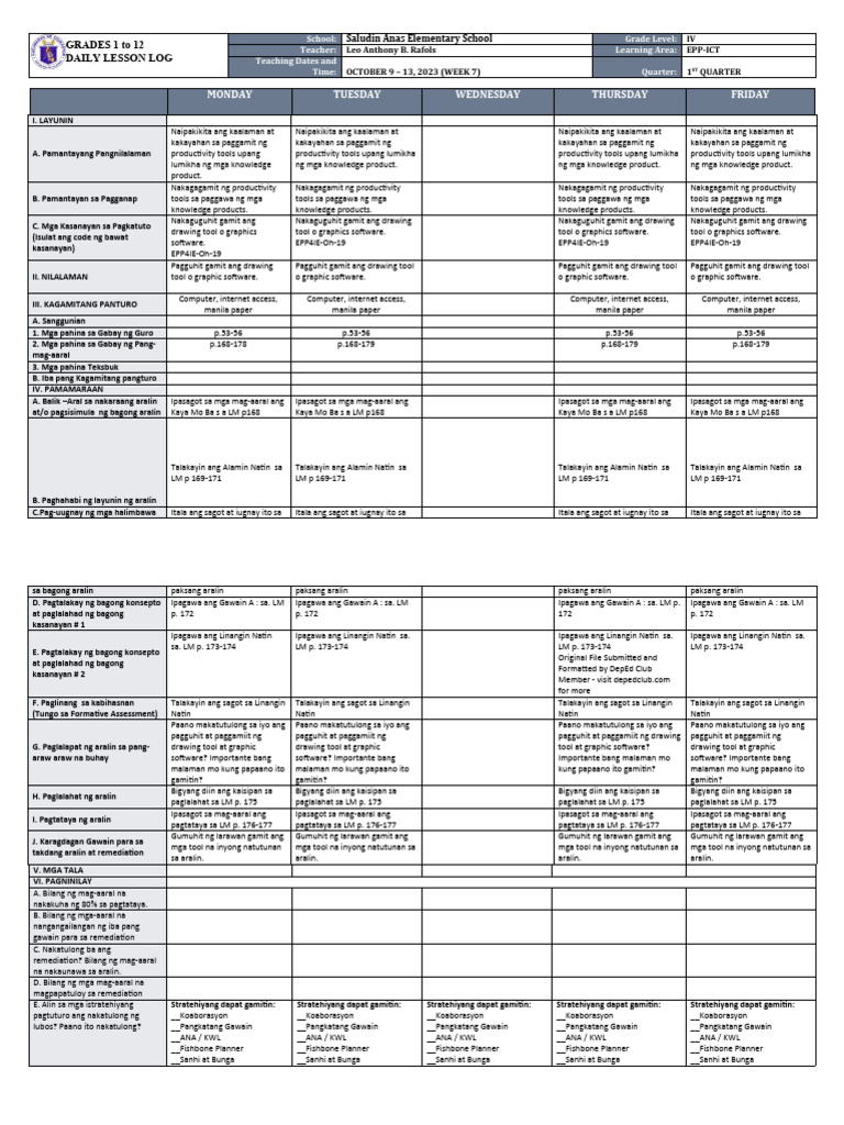 DLL - Epp-Ict 4 - Q1 - W7 | PDF