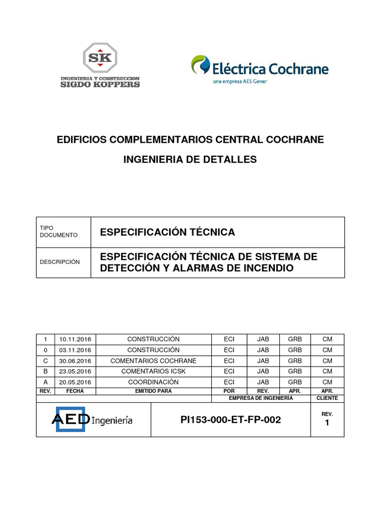 Edificios Complementarios Central Cochrane Ingenieria de Detalles | PDF
