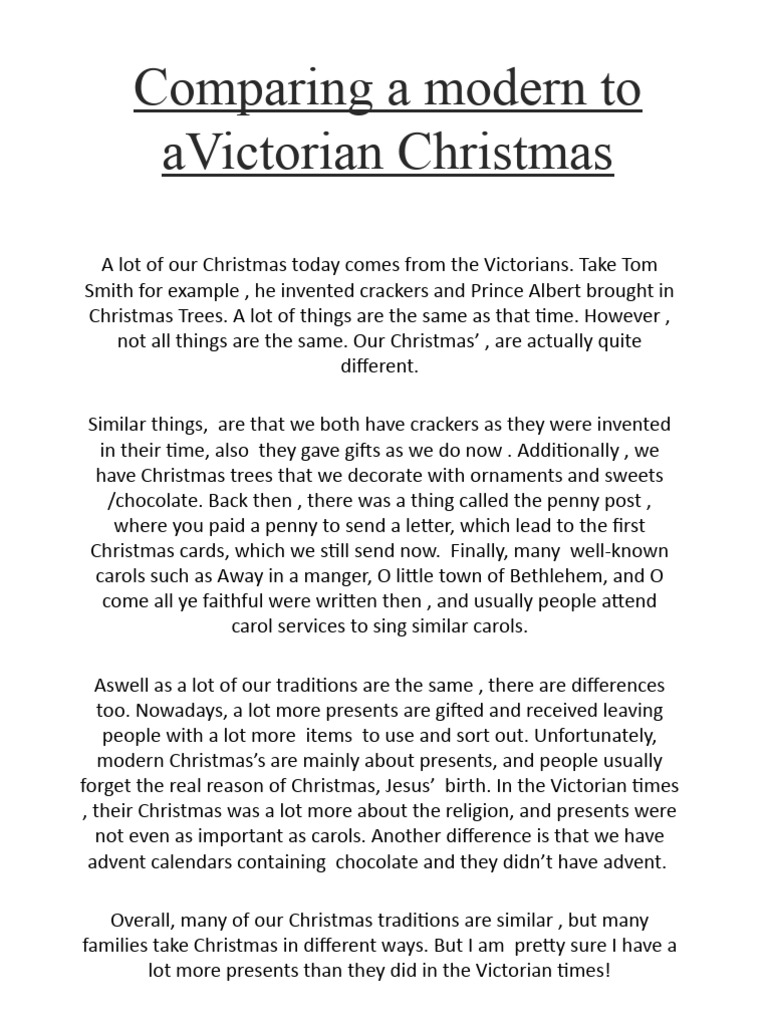 Modern vs Victorian Christmas Traditions | PDF