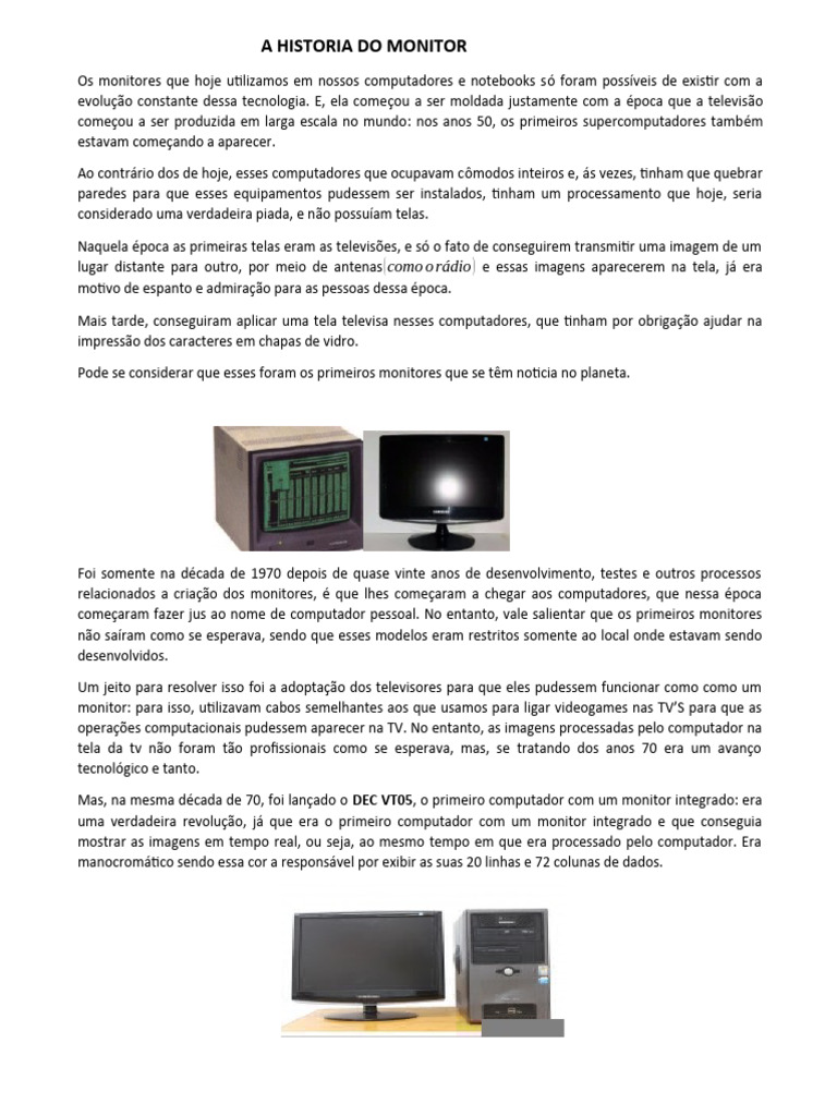 A Historia Do Monitor | PDF