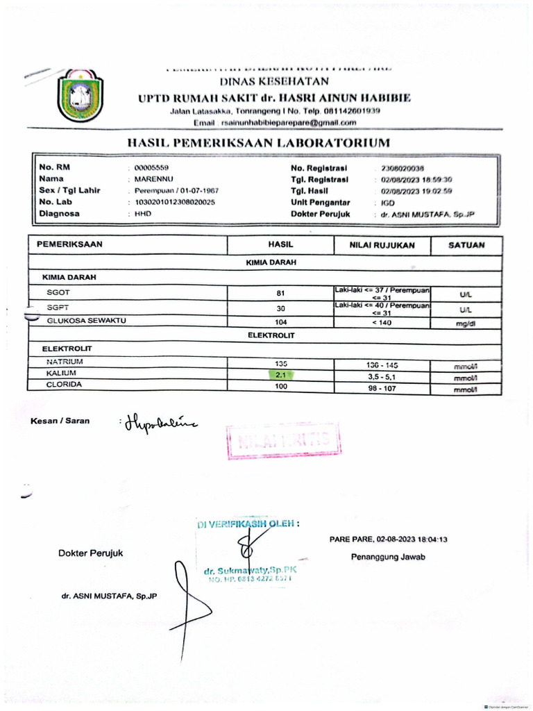 SKP 3.1 EP 3 Penerapan Protokol Hipokalemia | PDF