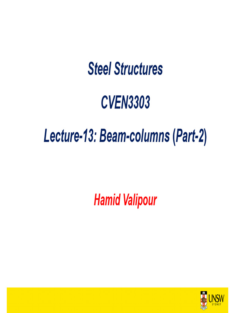 Lecture (13) - Beam-Columns | PDF Lecture (13) - Beam-Columns | PDF