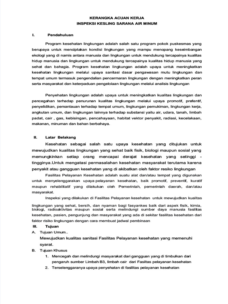 PDF Kak Kegiatan Ikl Fasyankes Kesling 2023 - Compress | PDF