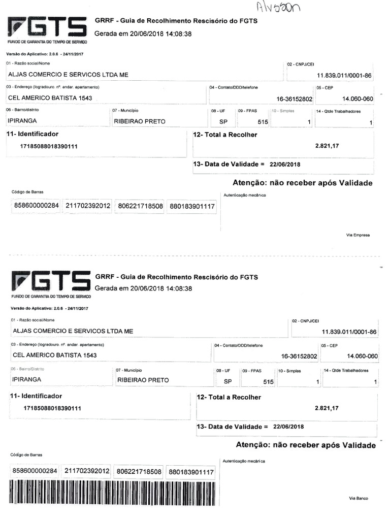 Guia GRRF Compr Pagto | PDF