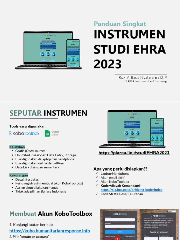 Panduan Singkat Tools EHRA 2023 - Ver13apr23 | PDF