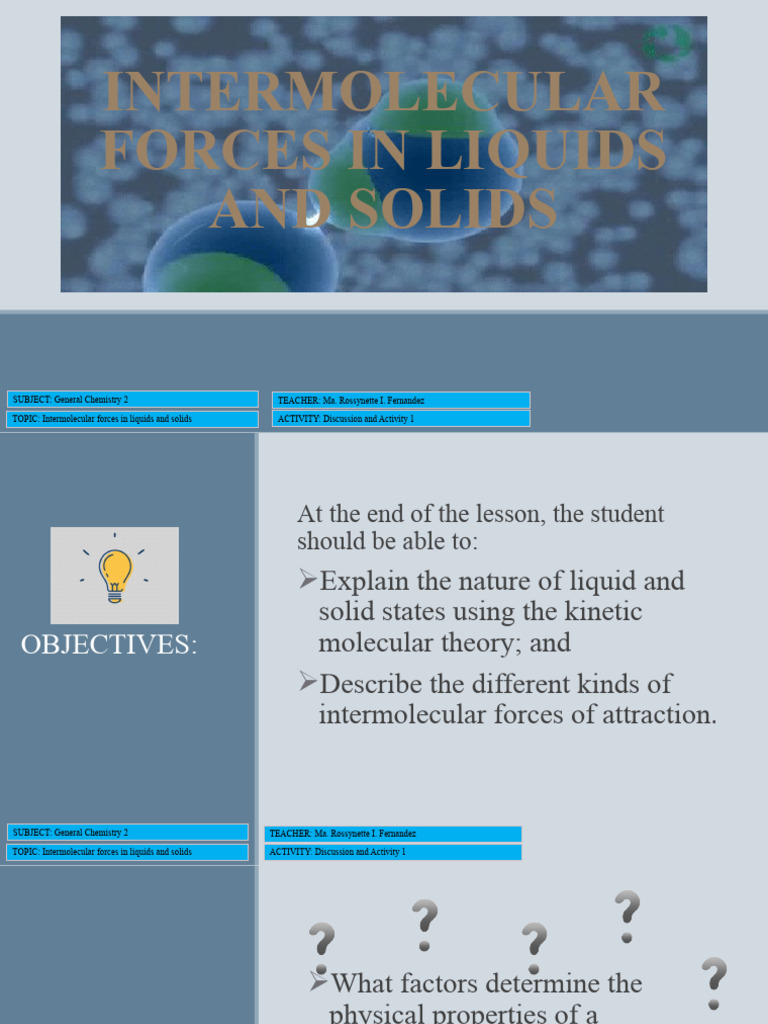 Intermolecular Intramolecular Forces | PDF | Philosophy