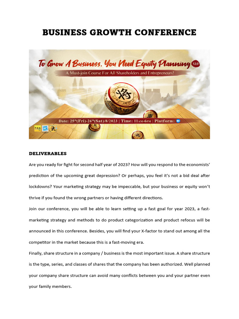 Course Content - Business Growth Conference | PDF