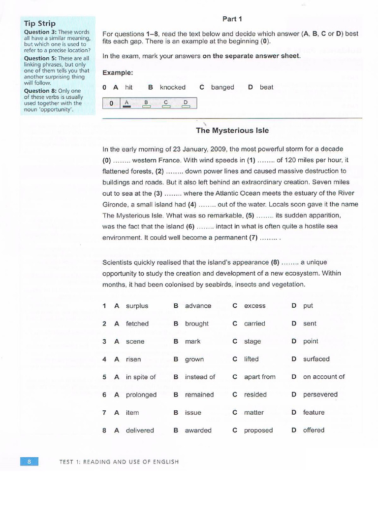 CAE Practice Test Plus Reading and Use of English Test 1-9-20 | PDF