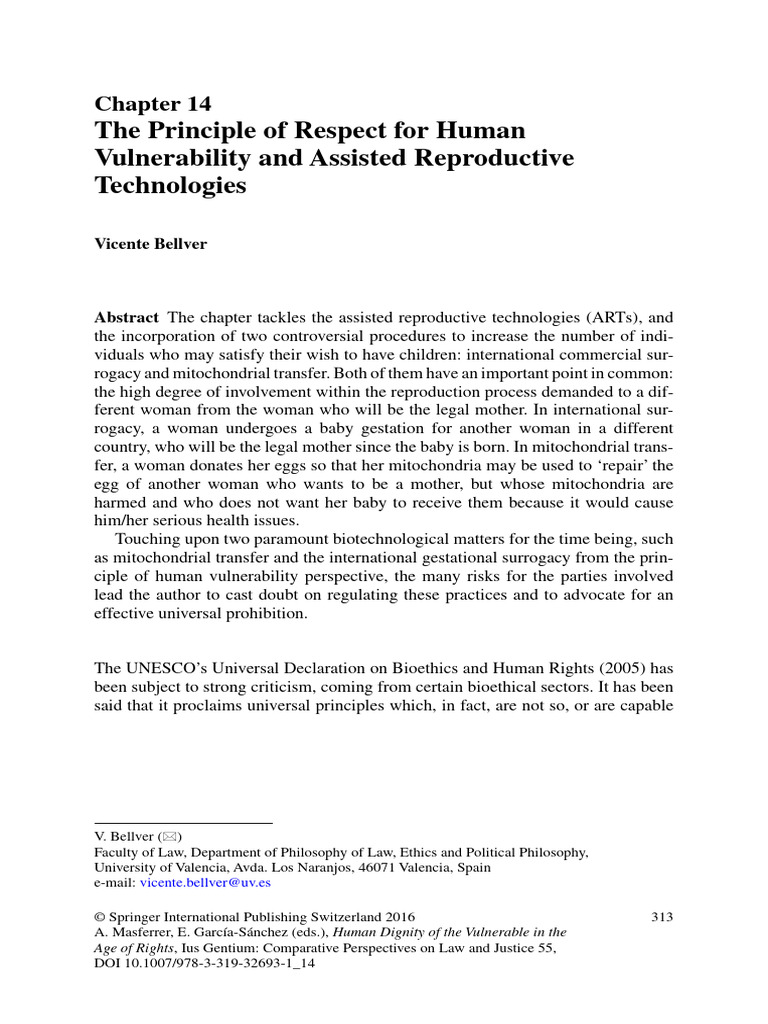 The Principle of Respect For Human Vulnerability and Assisted ...