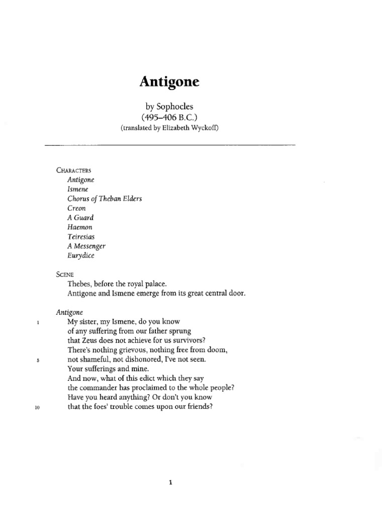 09 16 Sophocles Antigone | PDF