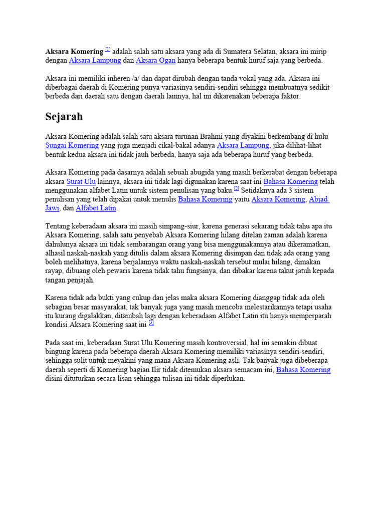 Aksara Komering | PDF