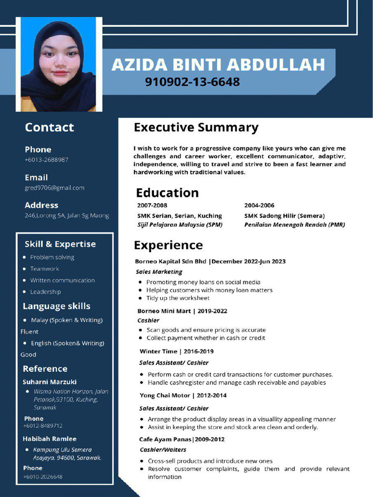 Resume Azida Binti Abdullah | PDF