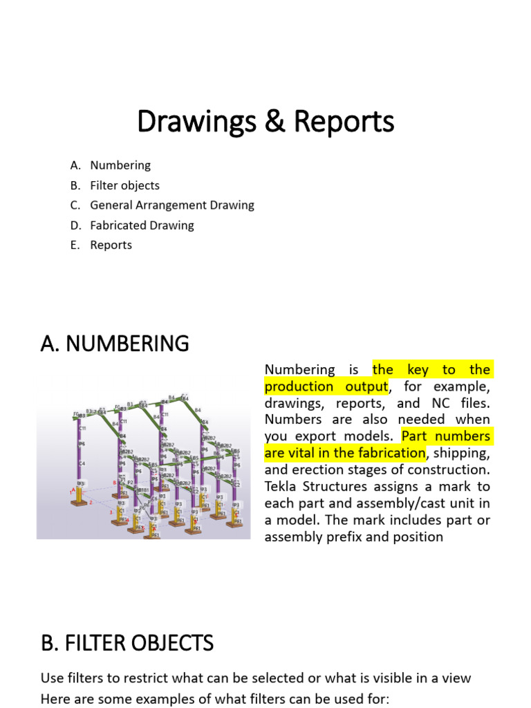 Drawings & Reports Tekla | PDF