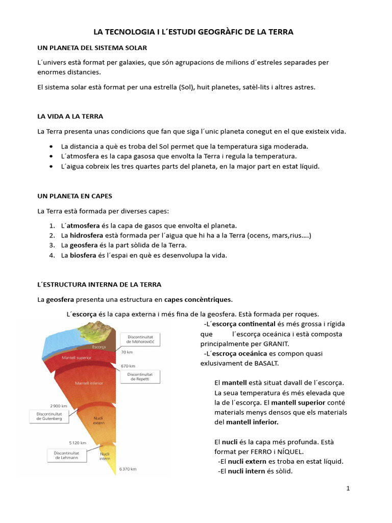 Tema 1. La Tecnologia I L Estudi Geogràfic de La Terra | PDF