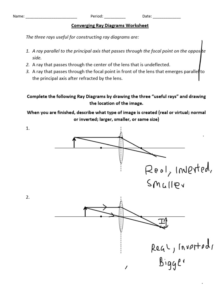 2015-06-01 - Ray Diagrams - Converging | PDF