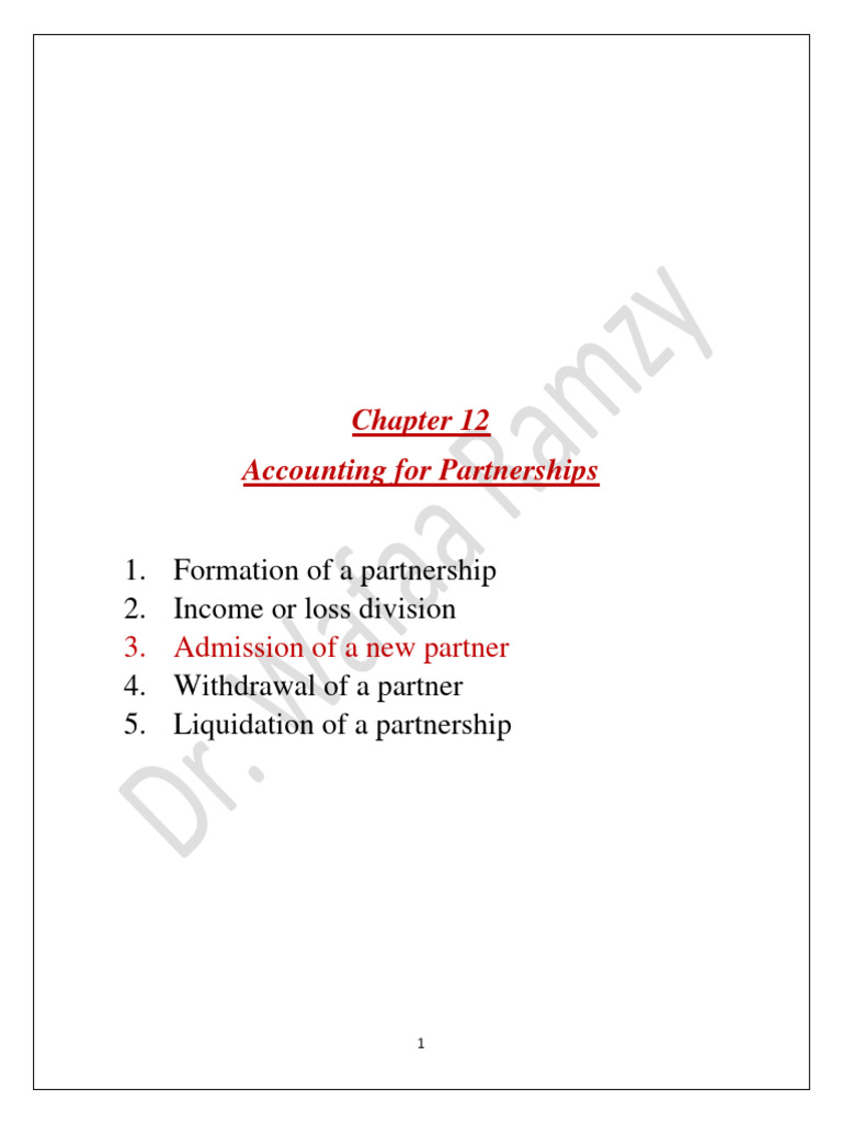 Lecture Notes 4 (Admission of A Partner) Acct 202 | PDF | Business ...