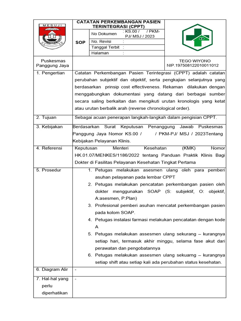 Arti dan Prosedur CPPT Farmasi | PDF | Sains & Matematika