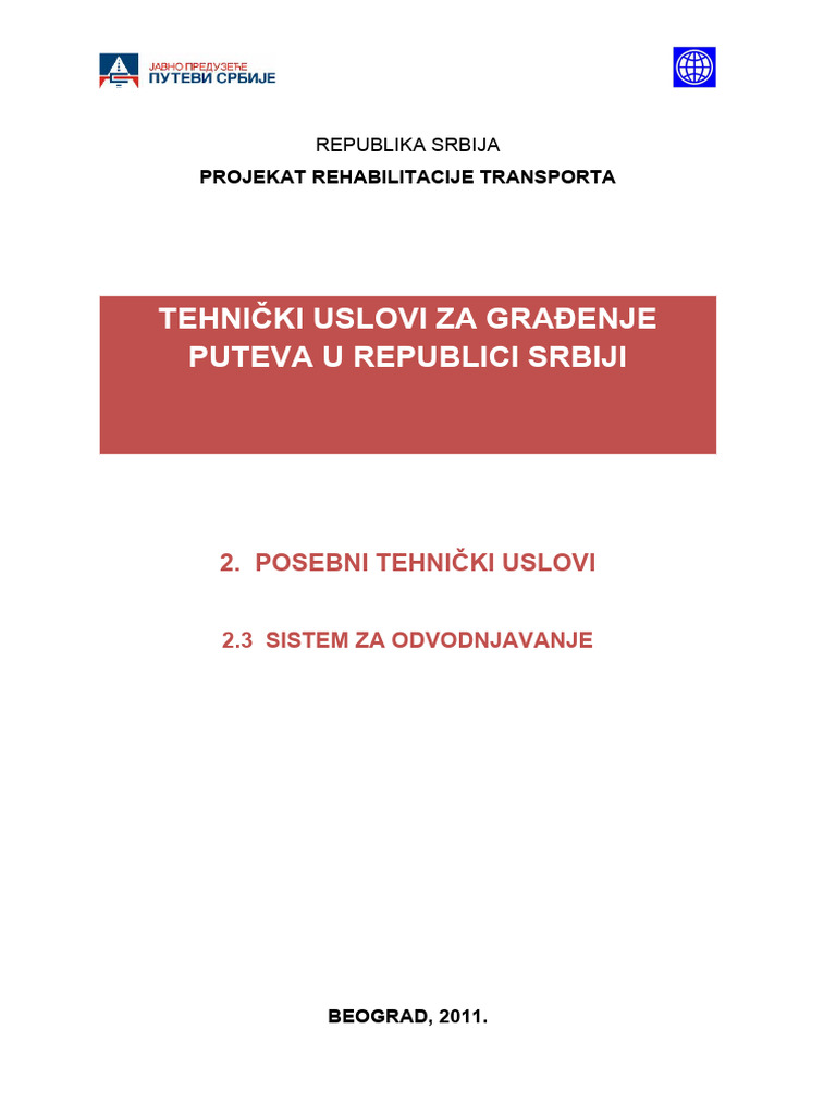 SRCS 2-3 Sistem Za Odvodnjavanje (111216-Nacrt) | PDF