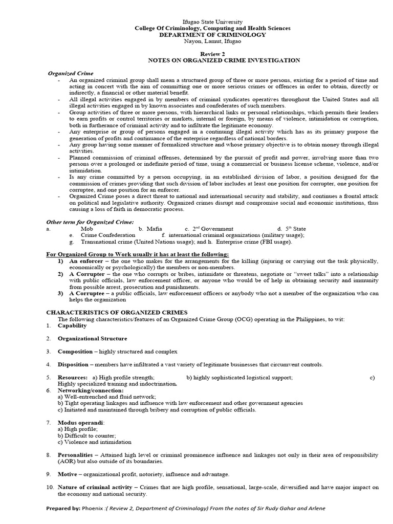 Organized Crime Investigation Overview | PDF | Social Science