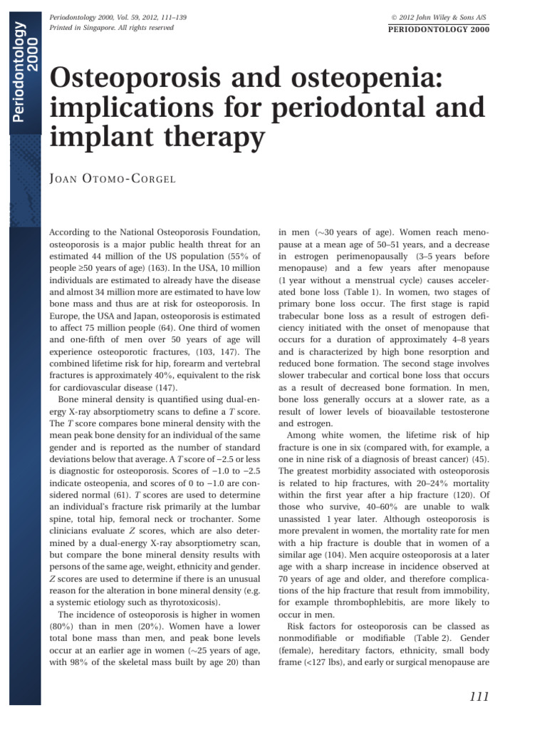 Periodontology 2000 - 2012 - Otomo Corgel | PDF