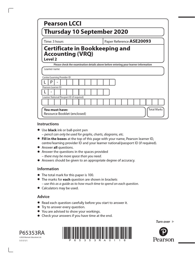 30 - 1 - L2 BKA ASE20093 Sep 2020 QP-1 | PDF