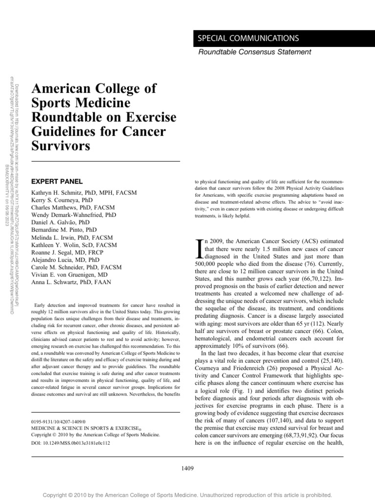 American College of Sports Medicine Roundtable On.23 | PDF