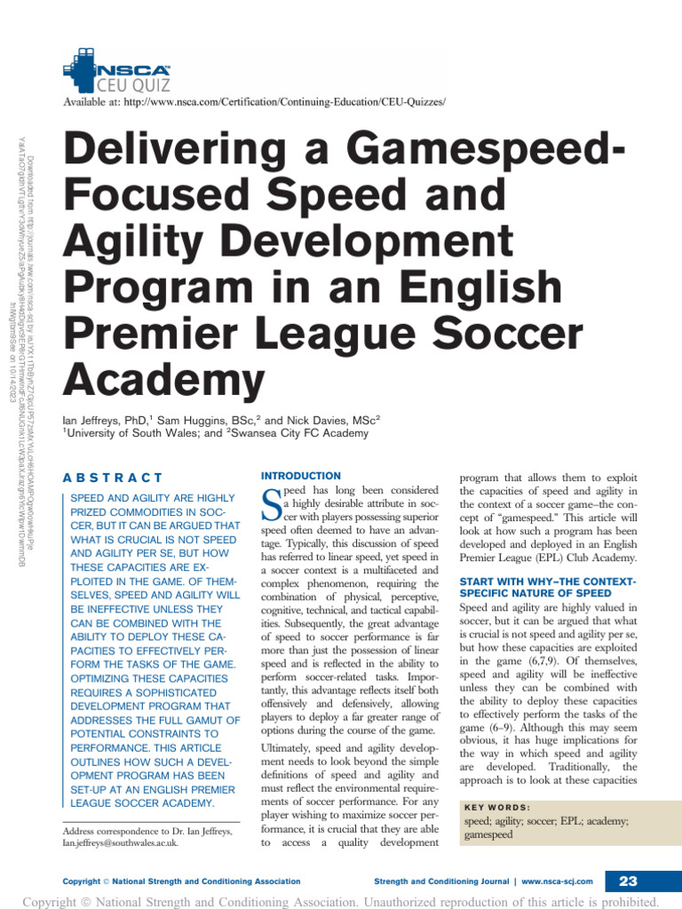 Delivering A Gamespeed Focused Speed and Agility.4 | PDF