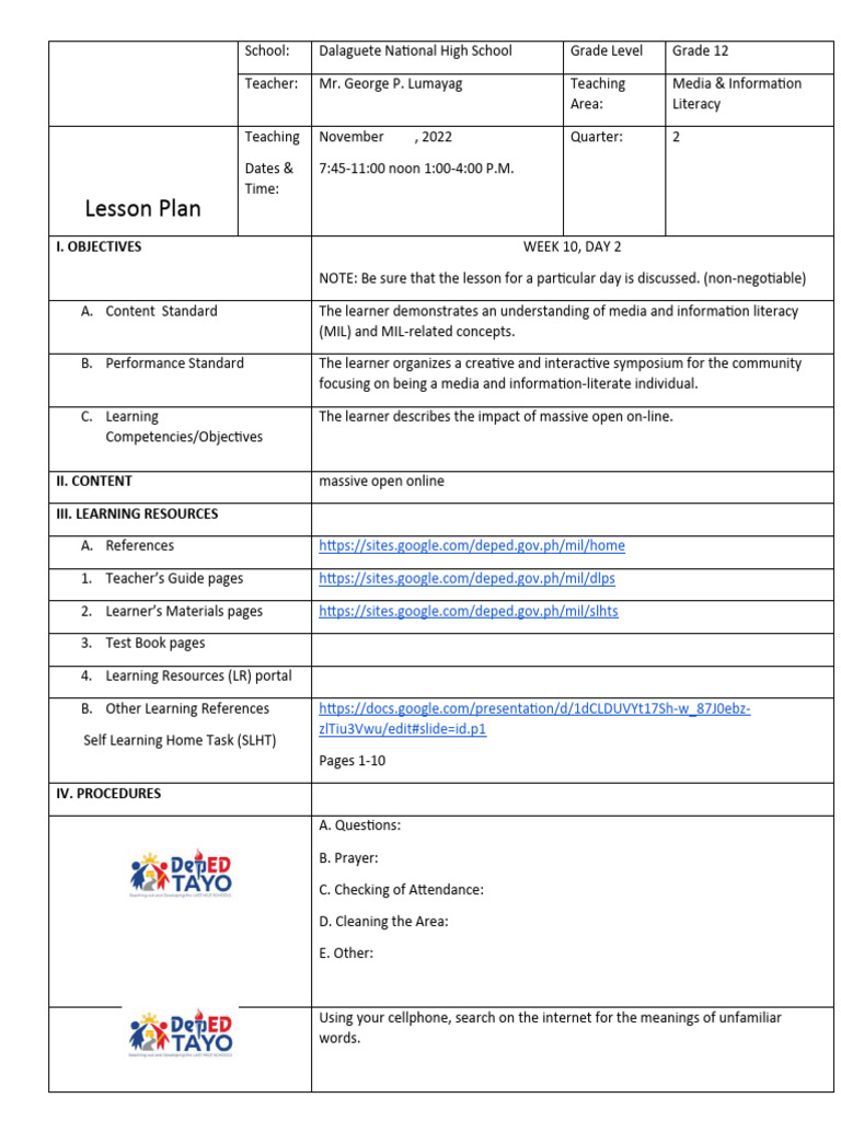 DLP-MIL-Q2-Week 10 Day 2. Describe The Impact of Massive Open On-Line ...