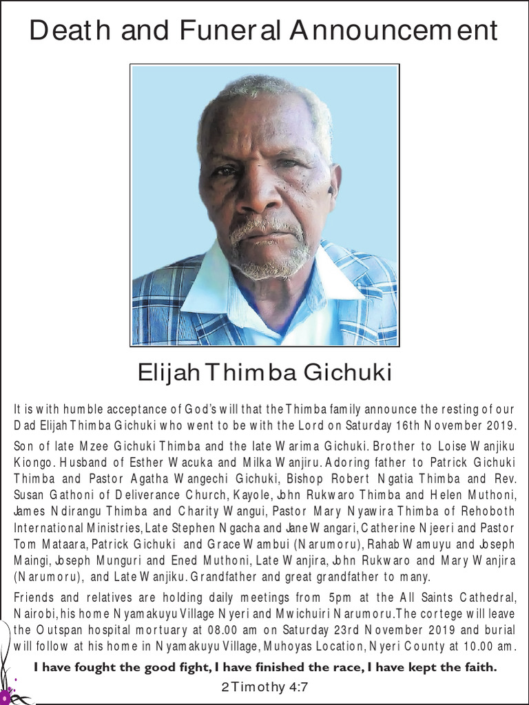 Mzee Elijah Thimba | PDF