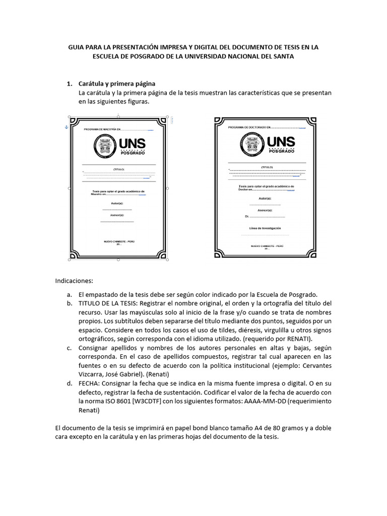 Guía para Tesis Impresa y Digital | PDF | Estudios de idiomas ...