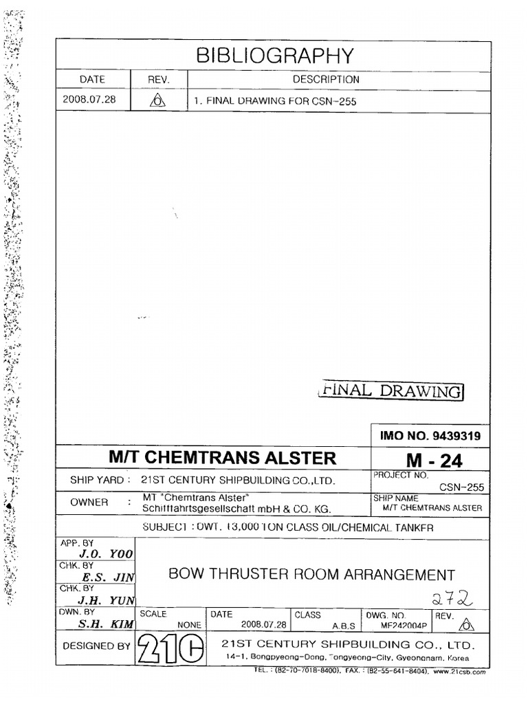 Bow Thruster Room Arrangement | PDF