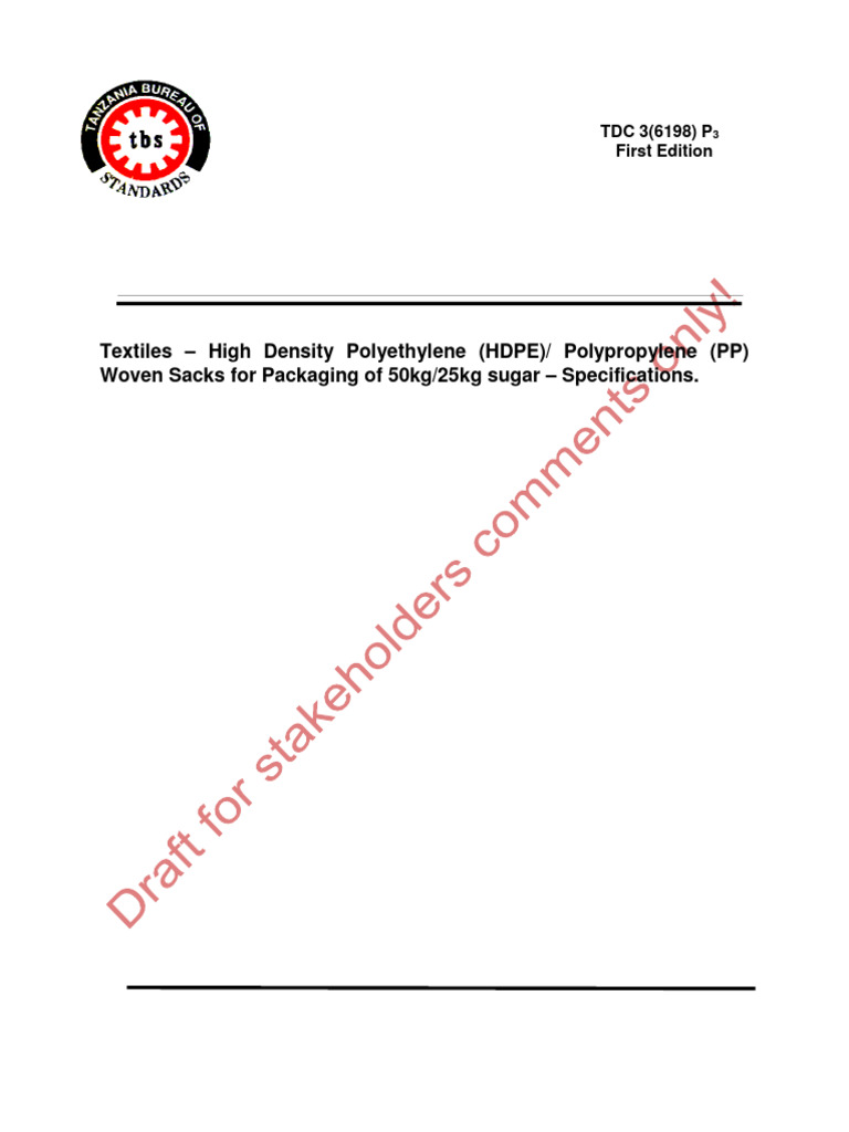 Textiles - High Density Polyethylene (HDPE) / Polypropylene (PP) Woven ...