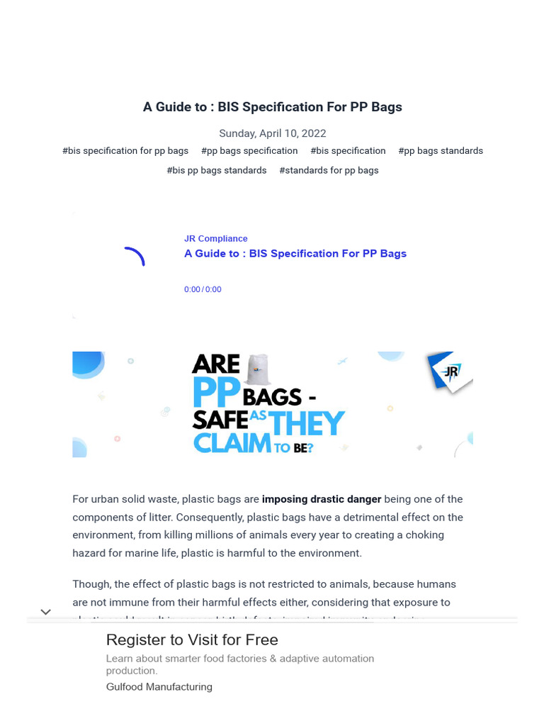 BIS Specifications for PP Bags Guide | PDF | Business