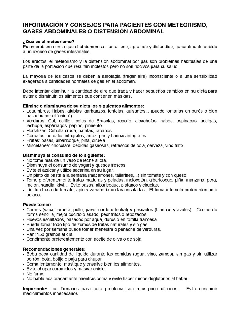 Consejos para Aliviar el Meteorismo | PDF