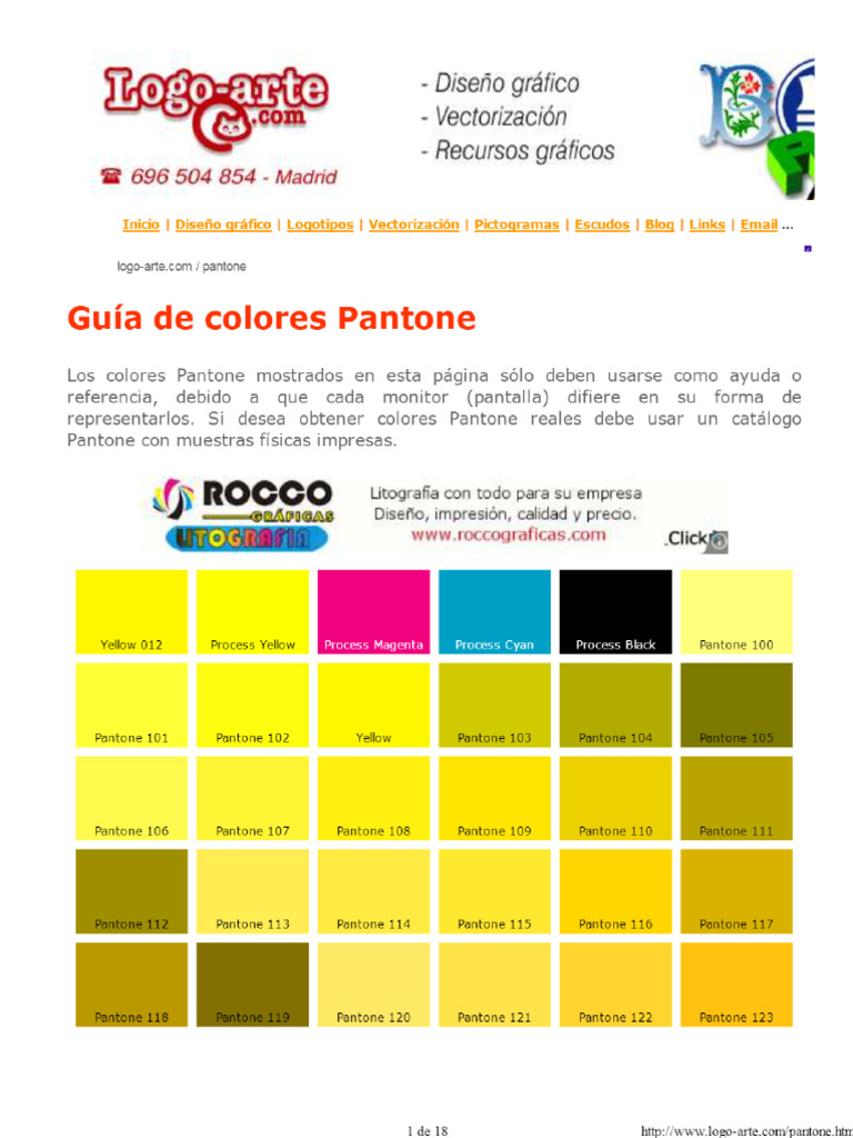 Guía de Colores Pantone - PDF Descargar Libre | PDF
