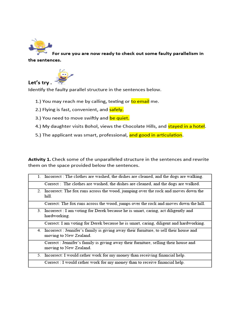 Lesson Guide On Parallelism | PDF