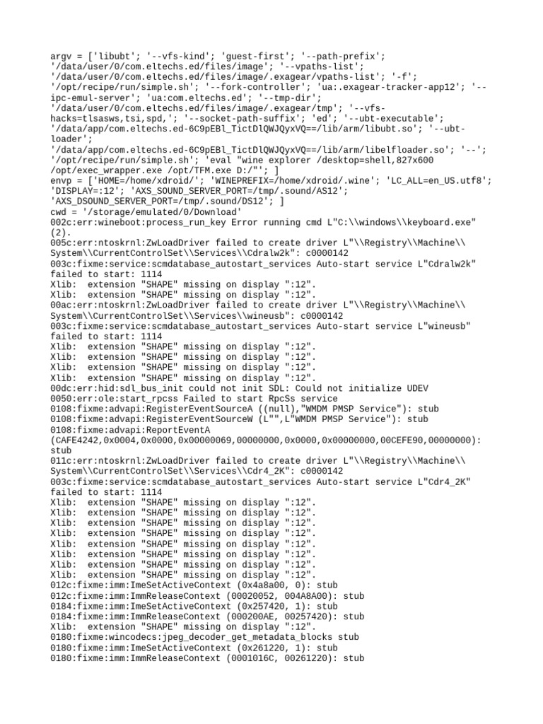 Wine Emulator Debug Log | PDF