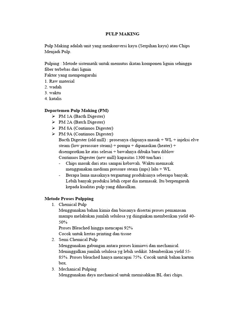 Pulp Making Ii | PDF | Memasak, Makanan, & Anggur