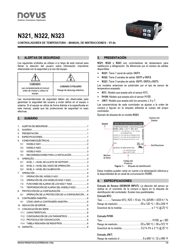 Manual n323 n322 n321 v18x Es | PDF | Par termoeléctrico | Cantidades ...