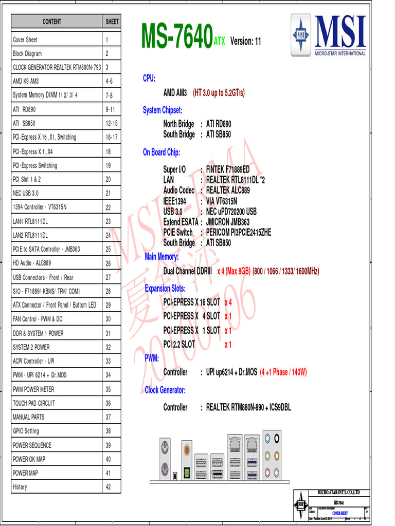 Msi MS-7640-14-0622 | PDF