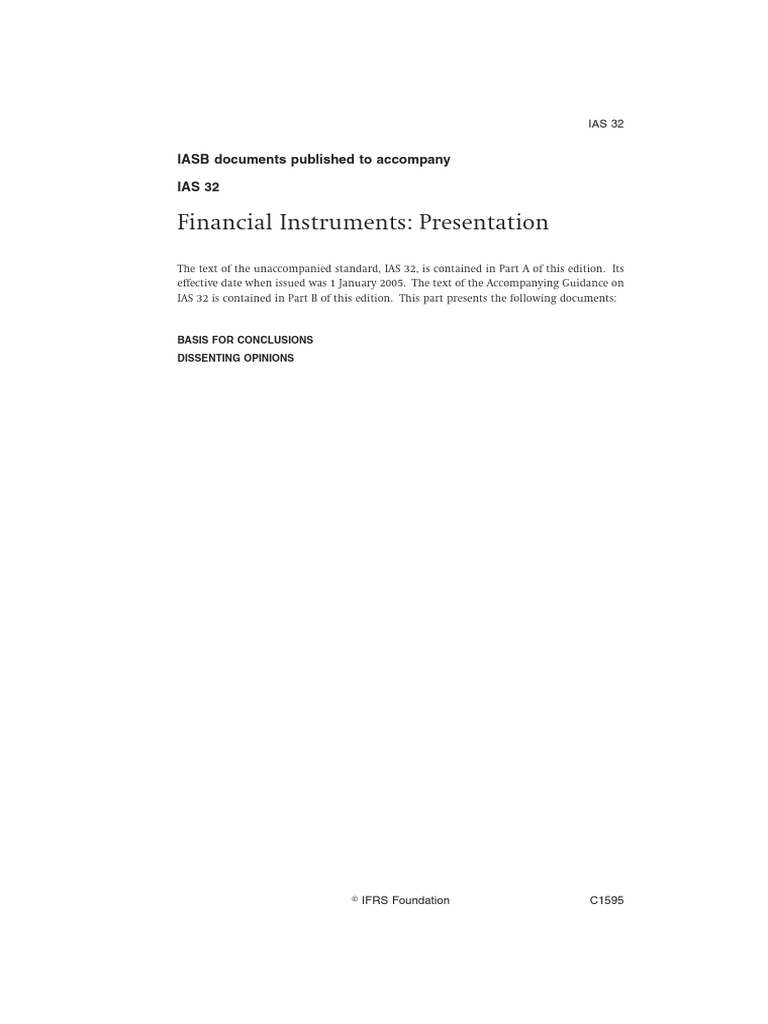 IAS 32 Financial Instruments Guidance | PDF | International Financial Reporting Standards | Fair ...