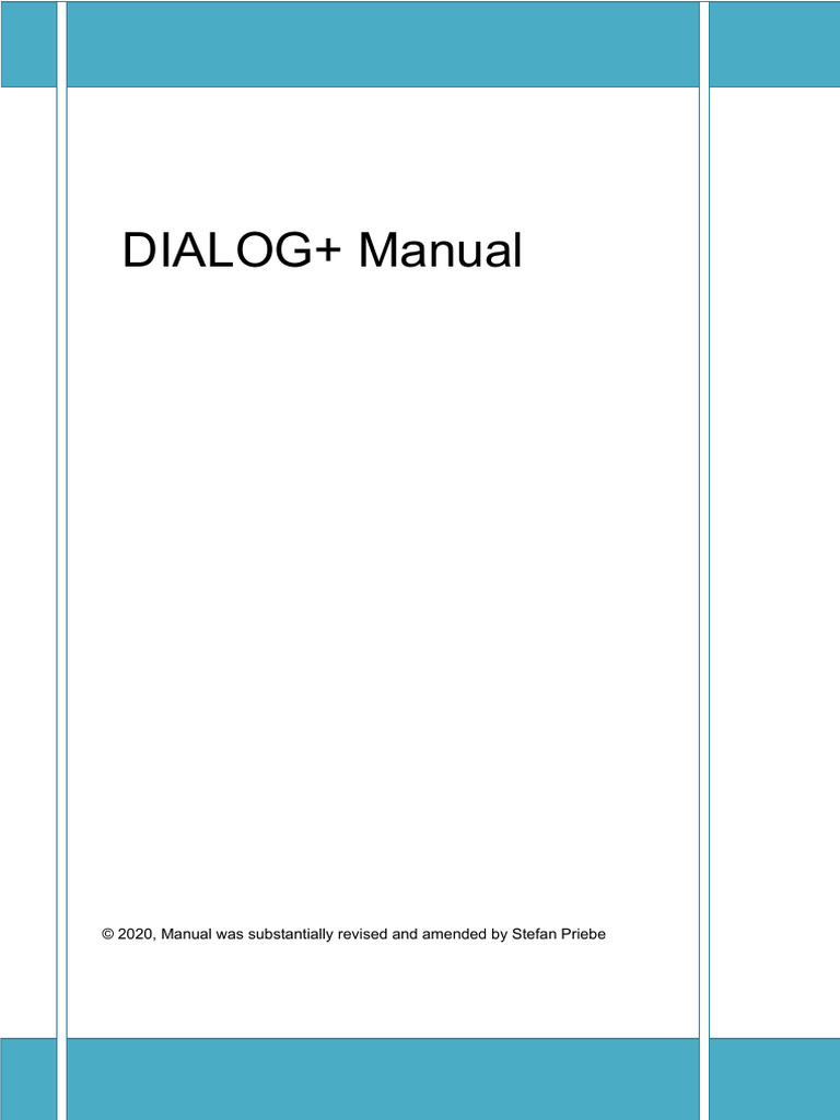 DIALOG Manual (2021) | PDF | Mental Health | Tablet Computer