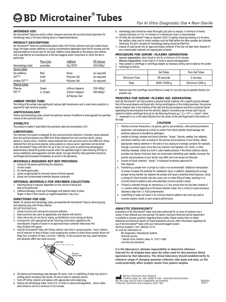 Inserto Microtainer | PDF