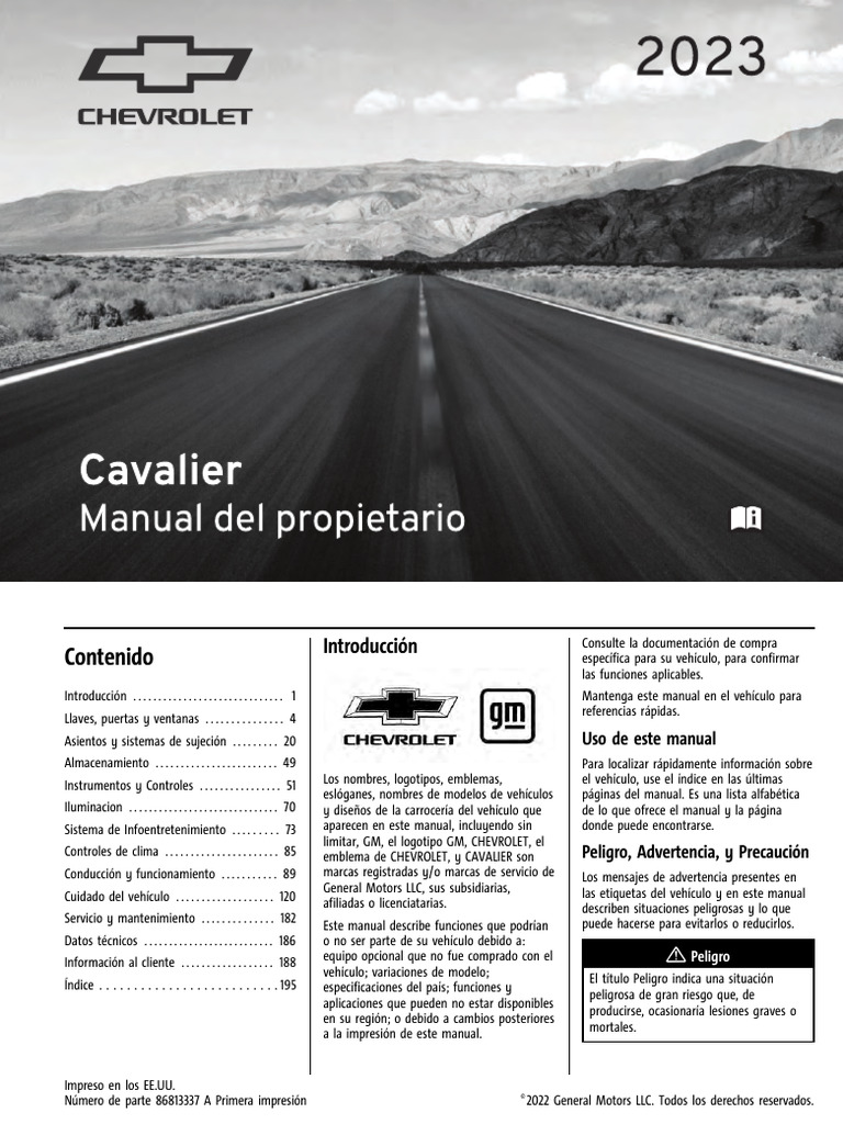 Manual Chevrolet Cavalier 2023 | PDF