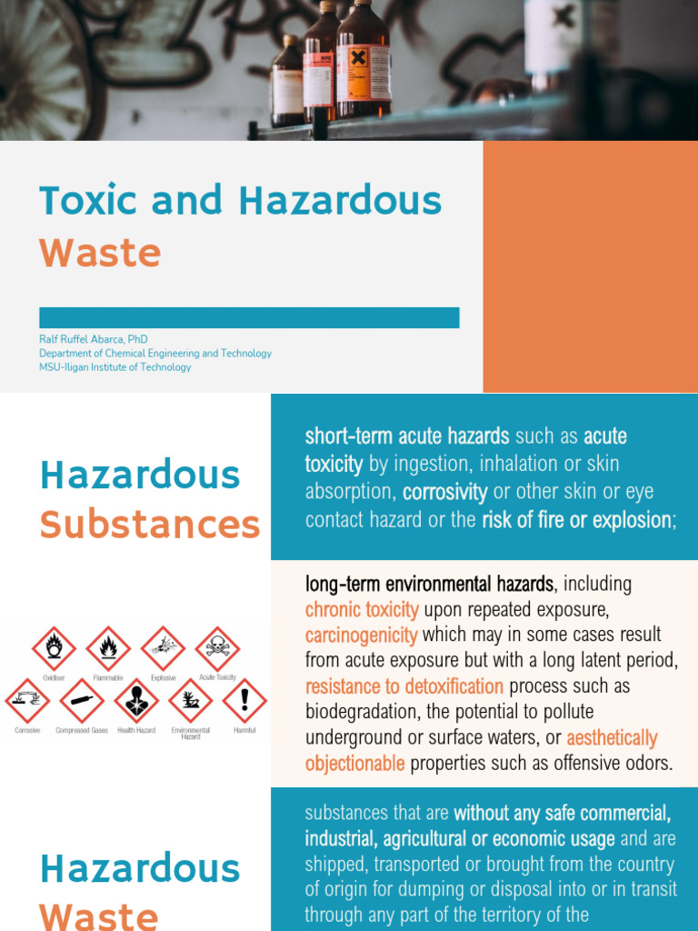 Lecture 9_Toxic and Hazardous Substances | PDF | Waste | Hazardous Waste