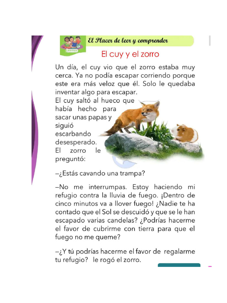 Fabula El Cuy y El Zorro | PDF